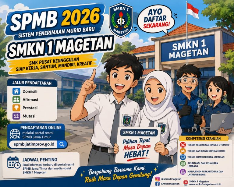 SPMB 2026/2027 SMKN 1 MAGETAN SIAPKAN 540 KUOTA SISWA BARU - SUARA ...
